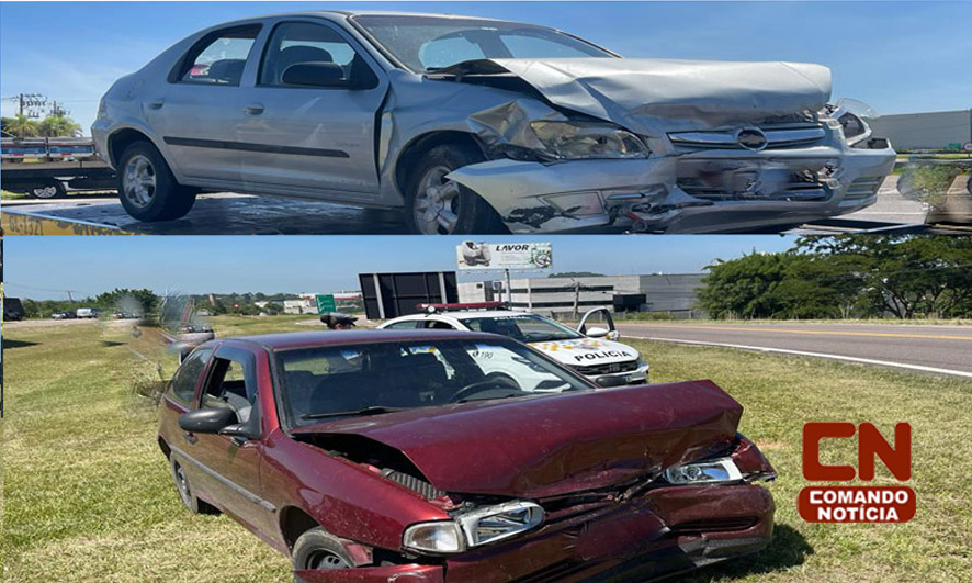 Indaiatuba-Batida frontal entre dois carros deixa uma pessoa ferida na marginal da SP-75 ...