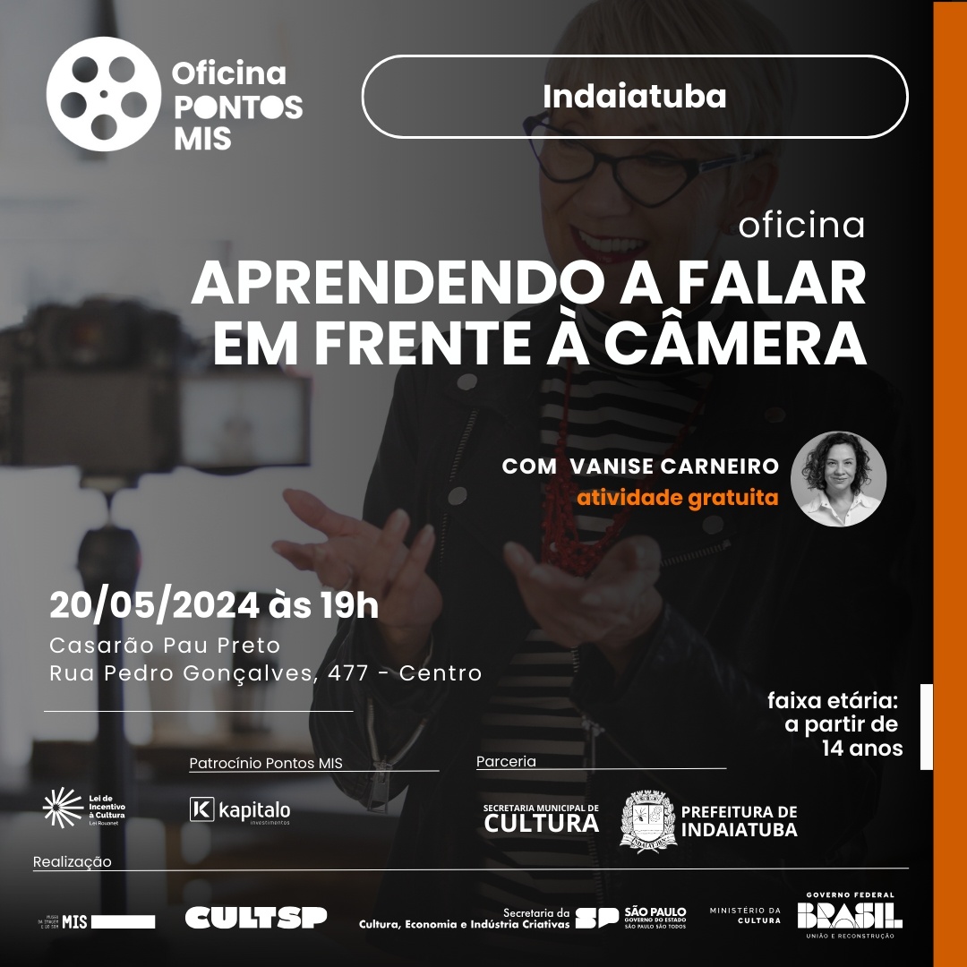 Inscrições para a Oficina “Aprendendo a falar em frente à câmera” estão ...